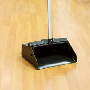 Janico 1085 Commercial Lobby Dustpan Upright, Aluminum Handle, 37” Length, Black