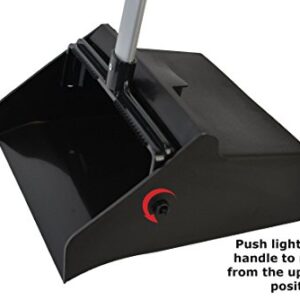 Janico 1085 Commercial Lobby Dustpan Upright, Aluminum Handle, 37” Length, Black