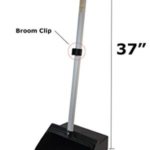 Janico 1085 Commercial Lobby Dustpan Upright, Aluminum Handle, 37” Length, Black