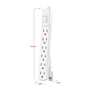 CyberPower MP1044NN Power Strip, 6-Outlets, 2-Foot Cord, Multi Pack, White