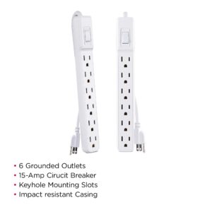 CyberPower MP1044NN Power Strip, 6-Outlets, 2-Foot Cord, Multi Pack, White