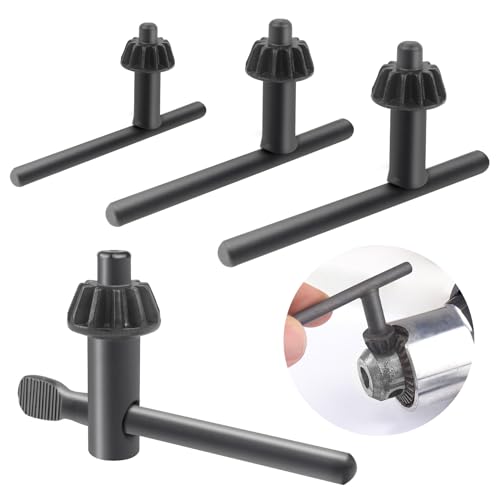 ATOPLEE 4 Sizes Drill Chuck Key Wrench,Drill Press Chuck Key for Electric Drill Clamping[Chuck Diameter:3/4" 3/8" 1/2" 5/8"]