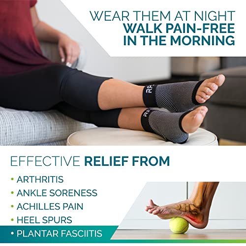 Run Forever Sports Plantar Fasciitis Compression Socks | Foot & Ankle Brace for Women & Men | Toeless Ankle Compression Sleeve for Ankle Support, Plantar Fasciitis, Night Splint, Arch & Achilles Tendonitis Relief