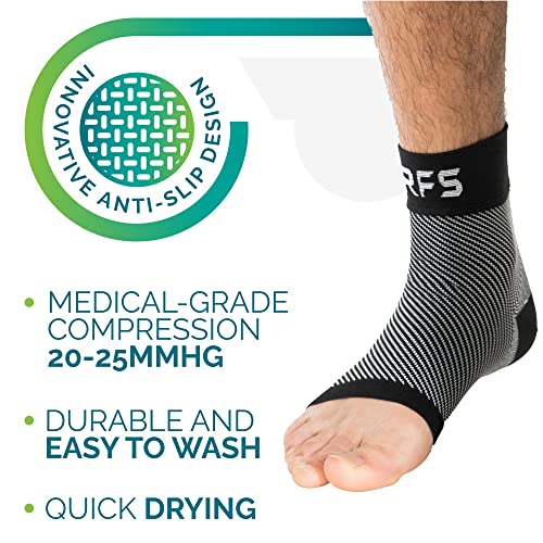 Run Forever Sports Plantar Fasciitis Compression Socks | Foot & Ankle Brace for Women & Men | Toeless Ankle Compression Sleeve for Ankle Support, Plantar Fasciitis, Night Splint, Arch & Achilles Tendonitis Relief