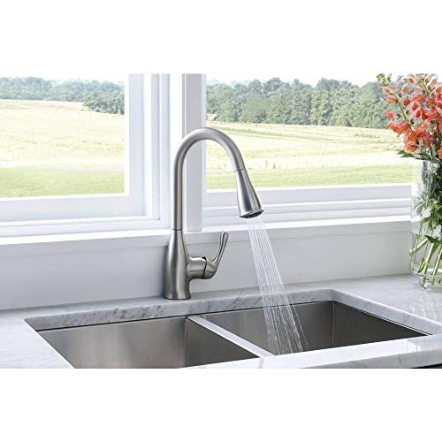 MOEN 87966SRS Kaden Single-handle Pull-down Sprayer Kitchen Faucet In Spot Resist Stainless Featuring Reflex