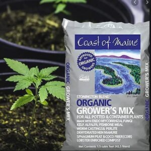 Coast of Maine CMSBO15 Stonington Blend Organic Growers Potting Soil Mix with All Natural Oceanic Ingredients for Planters and Pots, 1.5 Cubic Feet