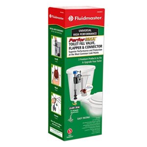 Fluidmaster 400ARHRFCS Universal High Performance PerforMAX Toilet Fill Valve, 2-Inch Flapper and CLICK SEAL 12-Inch Toilet Connector Repair Kit