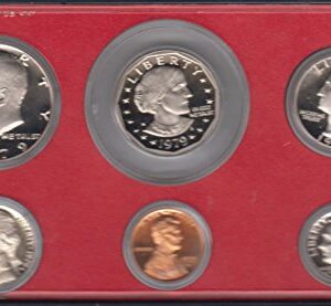 1979 Birth Year Coin Set (6) Coins- Dollar, Half Dollar, Quarter, Dime, Nickel, And Cent- All Dated 1979 and Encased in A US Mint Plastic Display Case Choice Proof Uncirculated