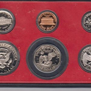 1979 Birth Year Coin Set (6) Coins- Dollar, Half Dollar, Quarter, Dime, Nickel, And Cent- All Dated 1979 and Encased in A US Mint Plastic Display Case Choice Proof Uncirculated