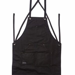 Hudson Durable Goods - Waxed Canvas Apron - Black Apron for Men and Women - With Pockets & Crossback