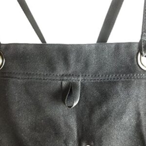 Hudson Durable Goods - Waxed Canvas Apron - Black Apron for Men and Women - With Pockets & Crossback