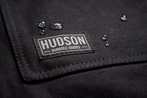 Hudson Durable Goods - Waxed Canvas Apron - Black Apron for Men and Women - With Pockets & Crossback