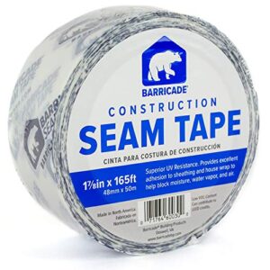 barricade construction seam tape 1 7/8" x 165' roll - for house wrap installation