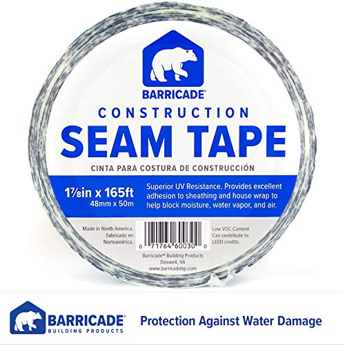 Barricade Construction Seam Tape 1 7/8" x 165' Roll - for House Wrap Installation