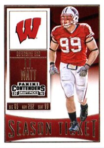 2016 panini contenders draft picks #43 j.j. watt wisconsin badgers football card