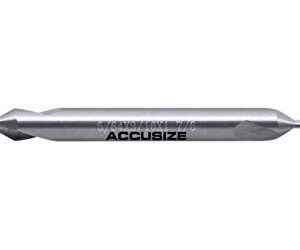 Accusize Industrial Tools 0.078'' by 2'' by 3/16'' Solid Carbide Center Drill Bits, Number 2, 60 Deg, 585-0782