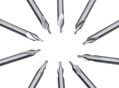 Accusize Industrial Tools 0.078'' by 2'' by 3/16'' Solid Carbide Center Drill Bits, Number 2, 60 Deg, 585-0782