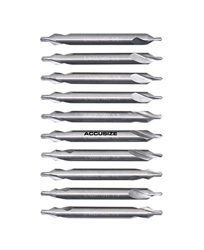 Accusize Industrial Tools 0.078'' by 2'' by 3/16'' Solid Carbide Center Drill Bits, Number 2, 60 Deg, 585-0782