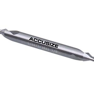 Accusize Industrial Tools 0.078'' by 2'' by 3/16'' Solid Carbide Center Drill Bits, Number 2, 60 Deg, 585-0782