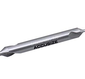 Accusize Industrial Tools 0.078'' by 2'' by 3/16'' Solid Carbide Center Drill Bits, Number 2, 60 Deg, 585-0782