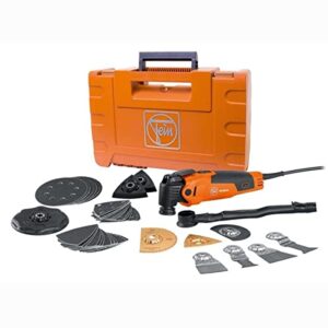 fein fmm350qsl multimaster corded oscillating multi-tool top kit with quickstart and starlockplus for snap-fit accessory change - 350w, includes case - 72295261090