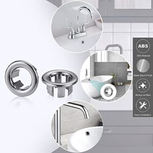 SKYPIA 3x Bathroom Kitchen Sink Hole Round Overflow Cover Basin Tidy Insert Spares (Single)