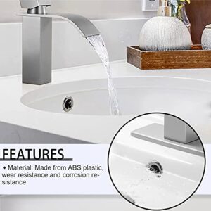 SKYPIA 3x Bathroom Kitchen Sink Hole Round Overflow Cover Basin Tidy Insert Spares (Single)