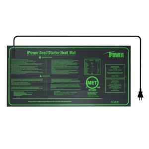 ipower glhtmts durable waterproof seedling warm hydroponic plant germination starting pad, 10" x 20"heat mat, 10" x 20", black