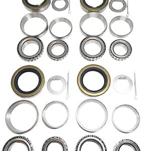 (Set of 4) WESTERNPRIME 3500 LB Trailer Tandem Axle Bearing Kits L68149 L44649 Grease Seal 10-19 I.D. 1.719'' for #84 Spindle