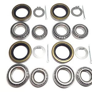 (Set of 4) WESTERNPRIME 3500 LB Trailer Tandem Axle Bearing Kits L68149 L44649 Grease Seal 10-19 I.D. 1.719'' for #84 Spindle