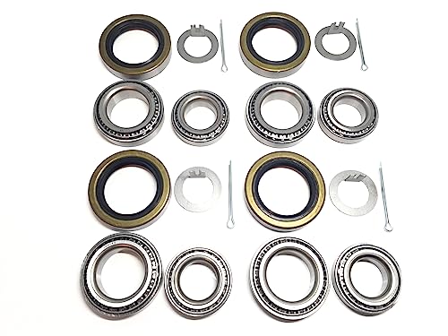 (Set of 4) WESTERNPRIME 3500 LB Trailer Tandem Axle Bearing Kits L68149 L44649 Grease Seal 10-19 I.D. 1.719'' for #84 Spindle