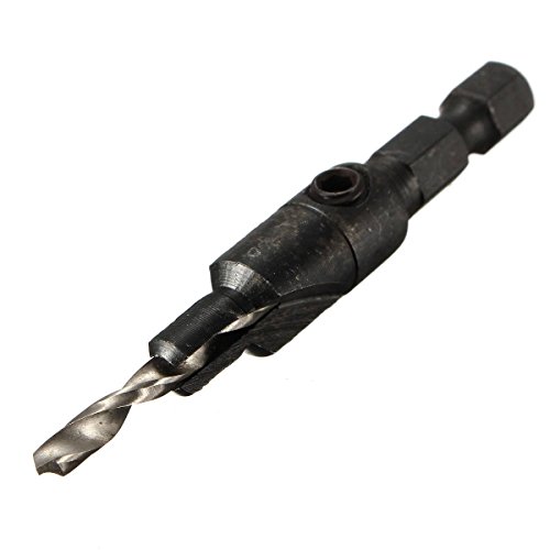 Obecome 4-Piece Countersink Drill Bit Sets with 1/4 Hex Shank Sets,#6#8#10#12 Screw Size