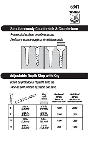 Obecome 4-Piece Countersink Drill Bit Sets with 1/4 Hex Shank Sets,#6#8#10#12 Screw Size