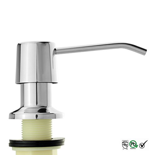 Cozhome 304 Stainless Steel Sink Soap Dispenser Liquid Dish Pump Bottle,Kitchen,Polished Finished,500ML(17OZ), Refill Soap Dispenser PE Bottle - Easy Installation, Well Built and Sturdy