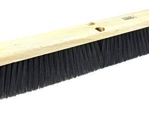 Weiler 25234 18" Vortec Pro Medium Sweep Floor Brush, Polystyrene Border with Black Polypropylene, Dark Grey