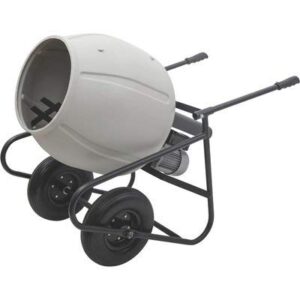 klutch portable electric cement mixer -3.5 cubic ft. poly drum