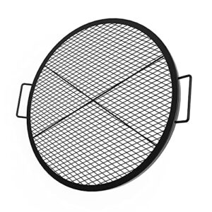 stanbroil heavy duty x-marks fire pit cooking grill grates with support x wire - outdoor round bbq campfire grill grid - camping cookware, 30 inch