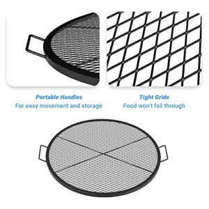 Stanbroil Heavy Duty X-Marks Fire Pit Cooking Grill Grates with Support X Wire - Outdoor Round BBQ Campfire Grill Grid - Camping Cookware, 30 Inch