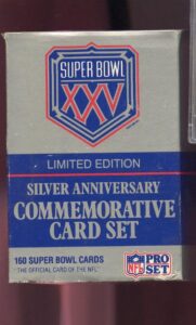 1990 1991 proset pro football complete box set super bowl xxv silver anniversary