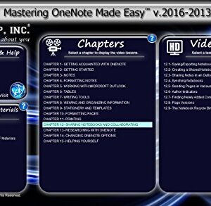 TEACHUCOMP Video Training Tutorial for Microsoft OneNote 2016 DVD-ROM Course and PDF Manual