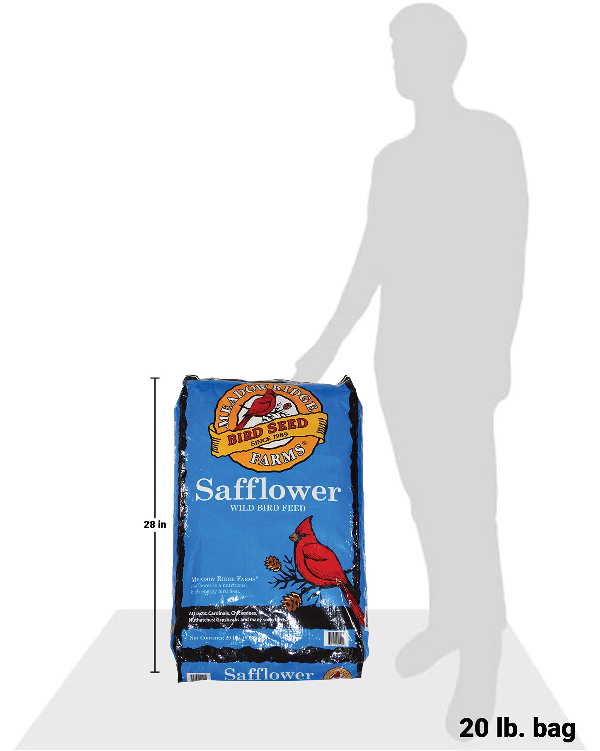 Meadow Ridge Farms Safflower Bird Seed, 20-Pound Bag