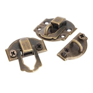 dophee 12pcs antique brass decorative hasp jewelry wooden box hasp latch lock with screws