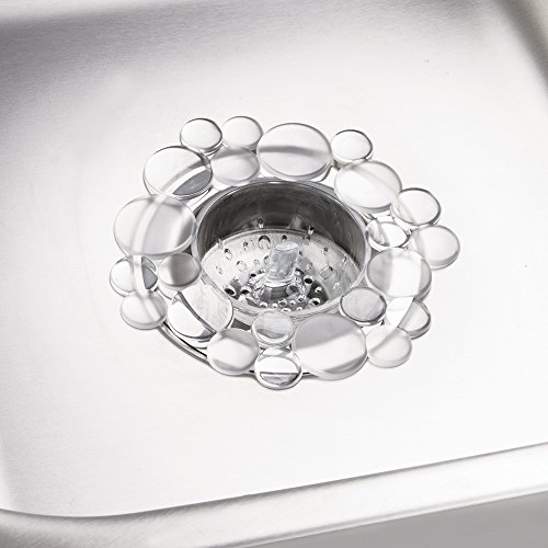 iDesign Bubbli BPA-Free Flexible PVC Plastic Sink Strainer - 5.56" x 5.51" x 1.37", Clear