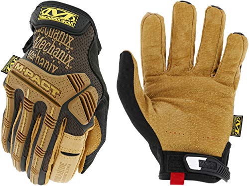 Mechanix Wear: M-Pact Durahide Leather Work Gloves with Secure Fit, Work Gloves with Impact Protection and Vibration Absorption, Safety Gloves for Men (Brown, X-Large)