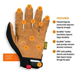 Mechanix Wear: M-Pact Durahide Leather Work Gloves with Secure Fit, Work Gloves with Impact Protection and Vibration Absorption, Safety Gloves for Men (Brown, X-Large)