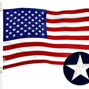 G128 American USA Flag | 4x6 Ft | ToughWeave Series Embroidered 210D Polyester | Country Flag, Embroidered Stars, Sewn Stripes, Indoor/Outdoor, Vibrant Colors, Brass Grommets