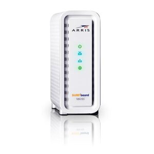 arris surfboard sb6183-rb docsis 3.0 16x4 gigabit cable modem, comcast xfinity, cox, spectrum and more, 1 gbps port, 400 mbps max internet speed, easy set-up with surfboard central app - renewed