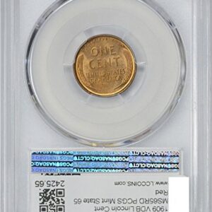 1909-P VDB Lincoln Cent MS65RD PCGS