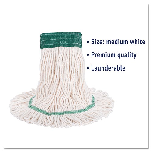 Boardwalk 502WHCT Super Loop Wet Mop Head, Cotton/Synthetic, Medium Size, White, 12/Carton