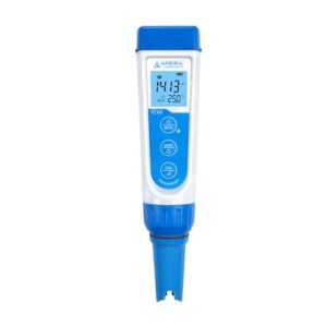 Apera Instruments, LLC-AI314 Premium Series EC60 Waterproof Conductivity Pocket Tester Kit, ±1% F.S Accuracy, Easy Switch of EC/TDS/Salinity, Replaceable Probe